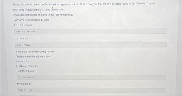 Solved Many documents use a specific format for a personis | Chegg.com