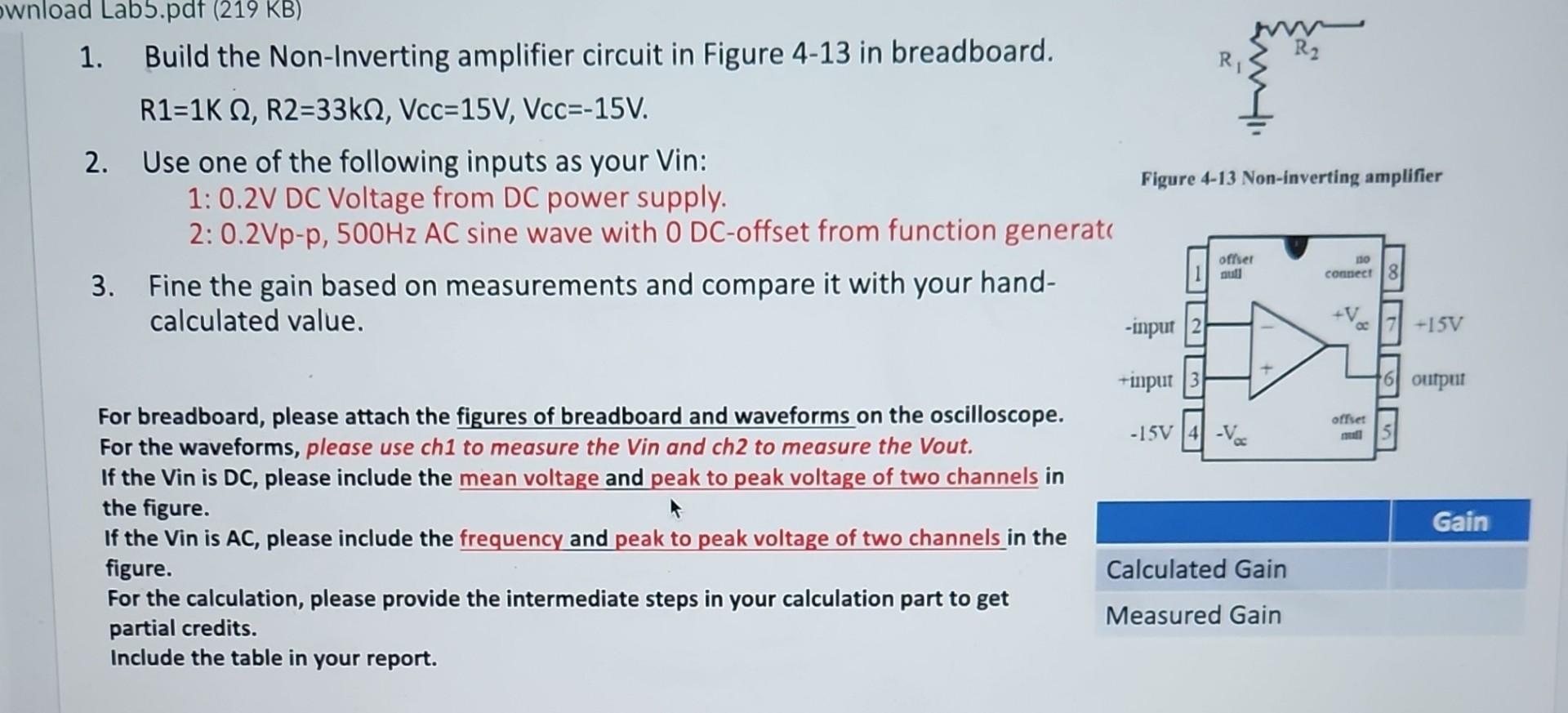 Solved Q3 (28 points). Non-Inverting amplifier | Chegg.com