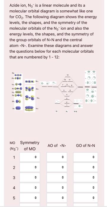 Solved Azide ion, N3 is a linear molecule and its a | Chegg.com