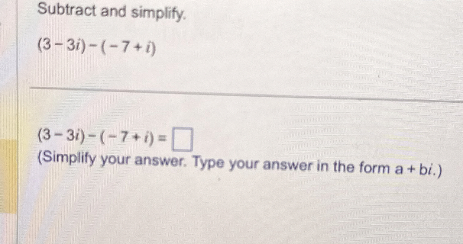 Solved Subtract and | Chegg.com