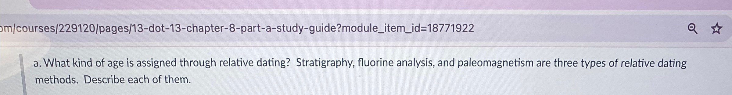 Solved What kind of age is assigned through relative dating? | Chegg.com