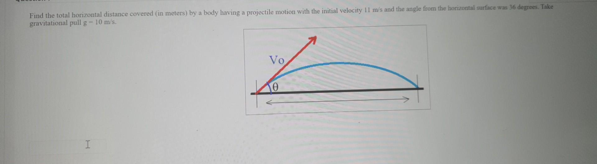 Solved Find the total horizontal distance covered (in | Chegg.com