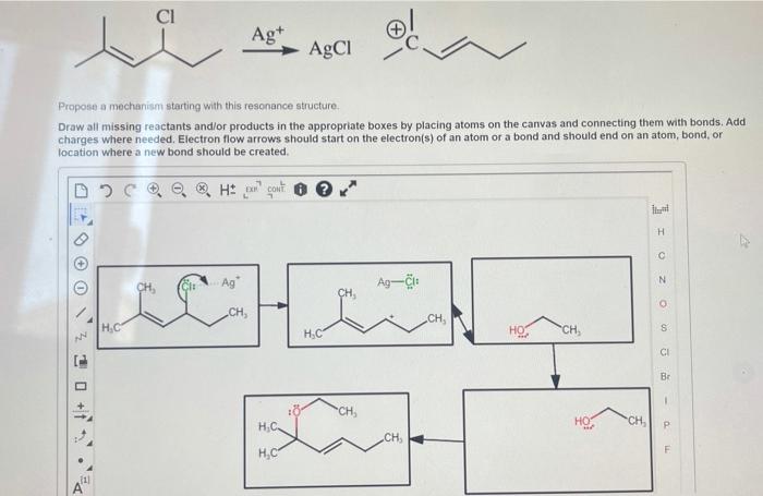 Solved Wir Ag+ AgCI Propose a mechanism starting with this | Chegg.com