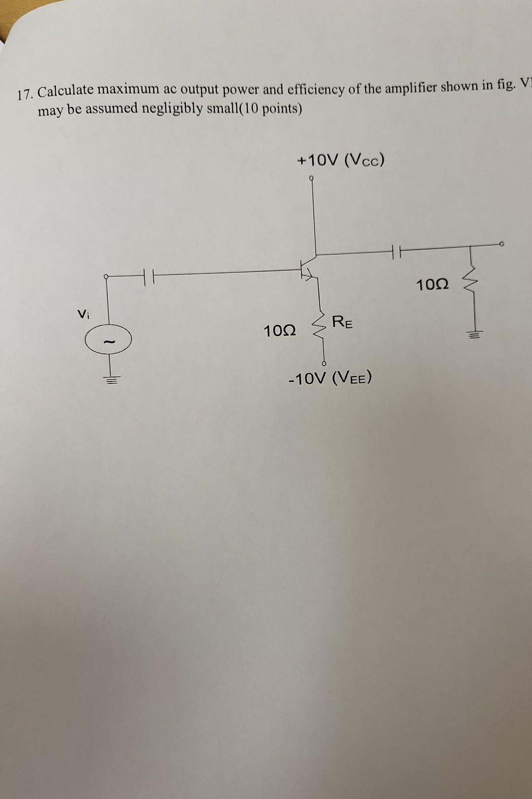 Solved 17 Calculate Maximum Ac Output Power And Efficiency 7804