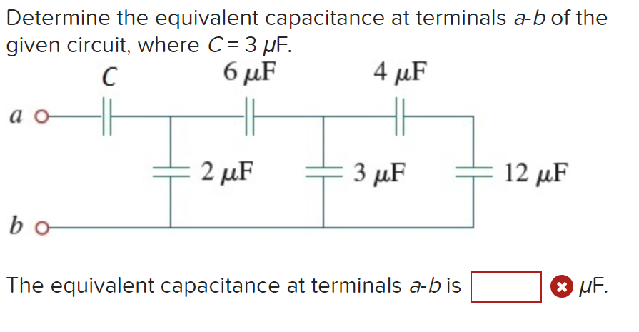 Solved Determine the equivalent capacitance at terminals a-b | Chegg.com