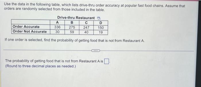 Solved Use the data in the following table, which lists | Chegg.com