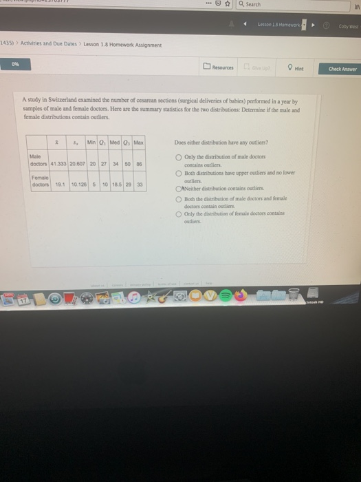 Solved .. D Search Lesson 18 Homework Coby wies! 1435) > | Chegg.com