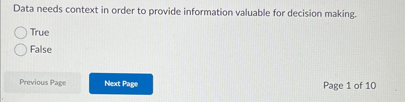 Solved Data needs context in order to provide information | Chegg.com