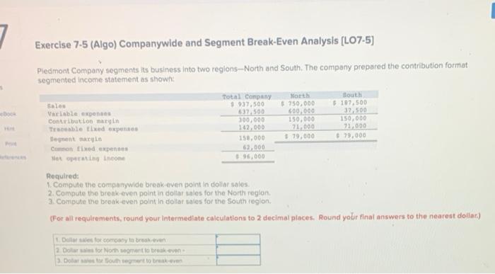 Solved Problem 7-21 (Algo) Segment Reporting and | Chegg.com