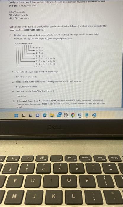 Solved Credif card numbed follow telampgtteris. A trodit | Chegg.com
