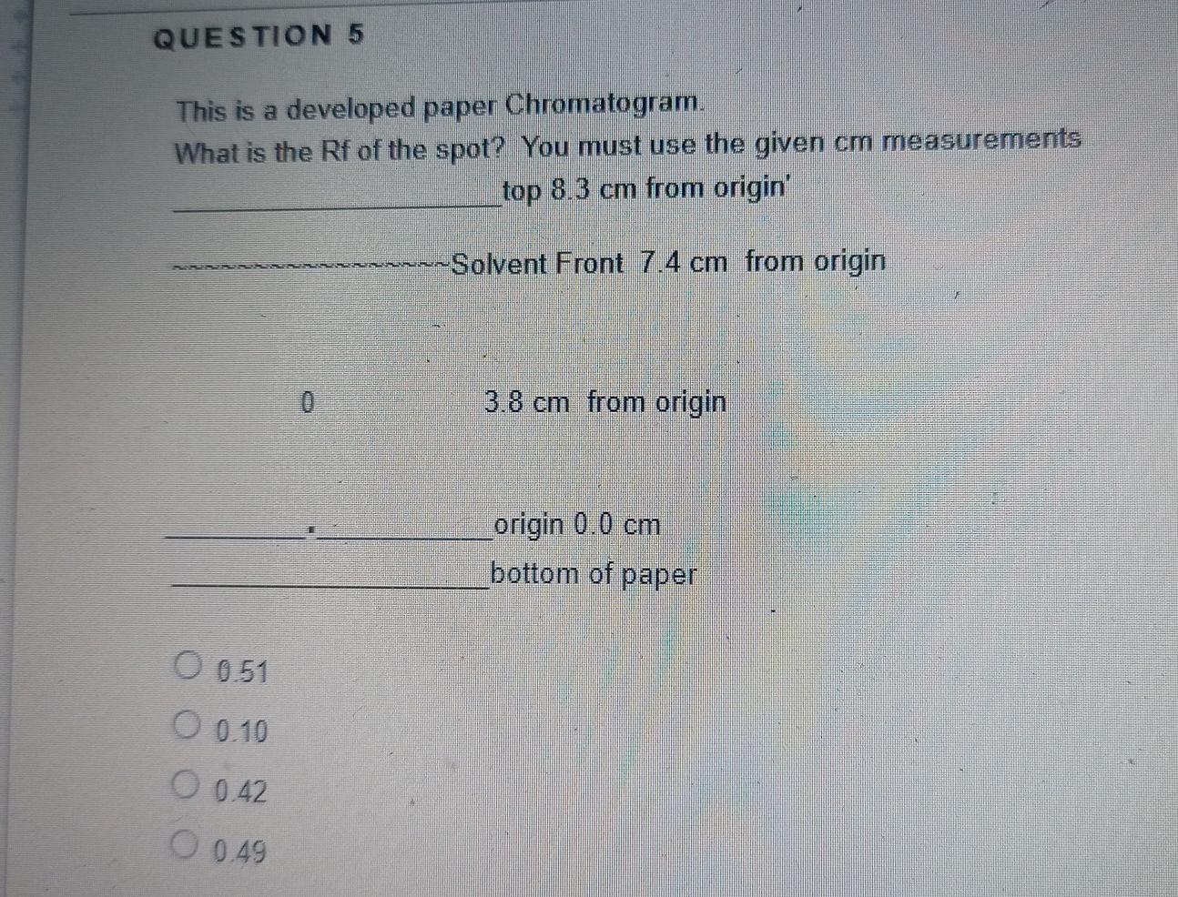 Solved QUESTION 4 This is a developed paper Chromatogram. | Chegg.com