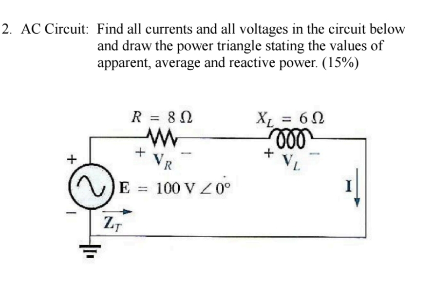 Solved AC Circuit: Find all currents and all voltages in the | Chegg.com