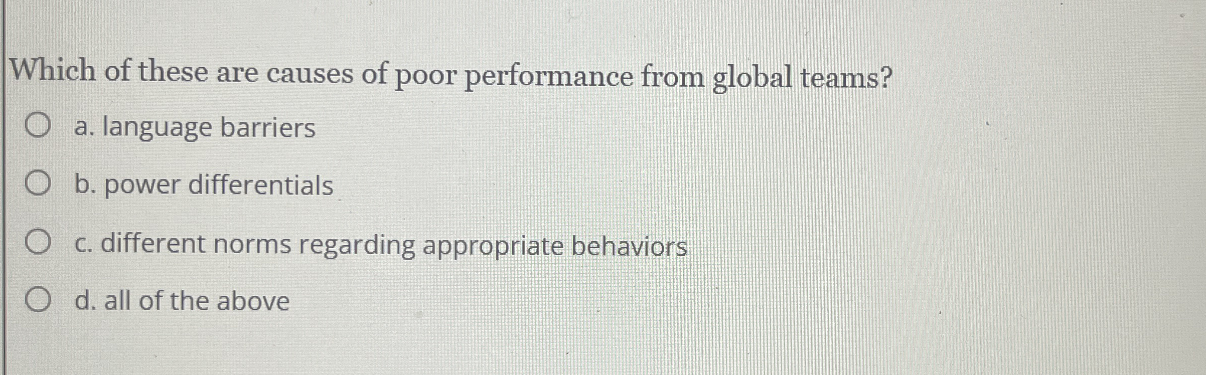 Solved Which of these are causes of poor performance from | Chegg.com