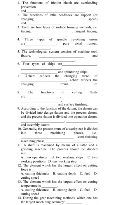 Solved 1. The functions of friction clutch are overloading | Chegg.com
