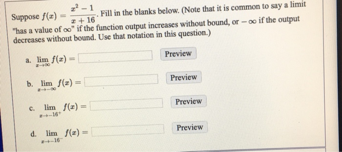 Solved Suppose f(x) = 24-1 2 + 16 Fill in the blanks below. | Chegg.com