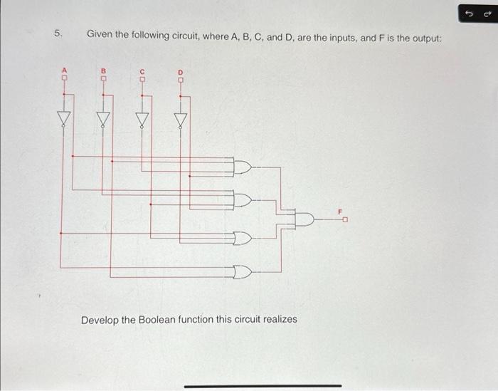 Solved Using The Boolean Function This Circuit Realizes 