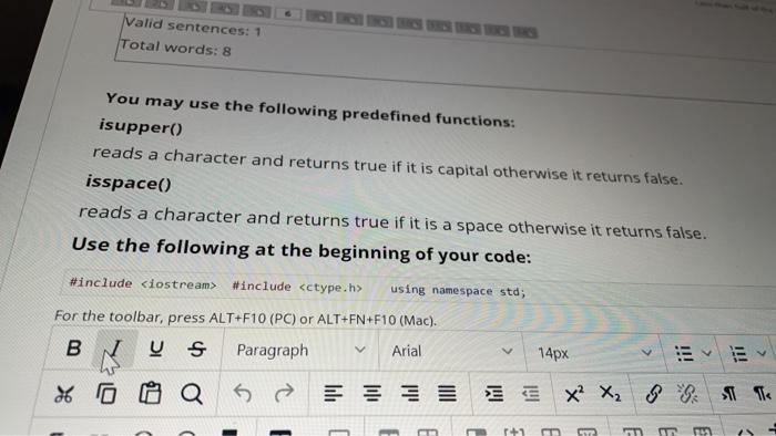 Solved Valid sentences: 1 Total words: 8 You may use the | Chegg.com
