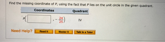 Solved Find the missing coordinate of P, using the fact that | Chegg.com