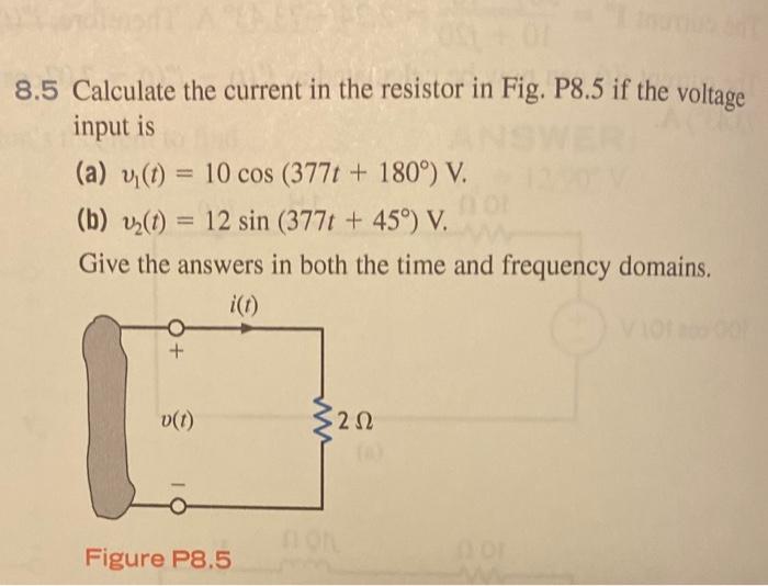 Solved 8.28 Find vS(t) in the circuit in Fig. P8.283.5 | Chegg.com