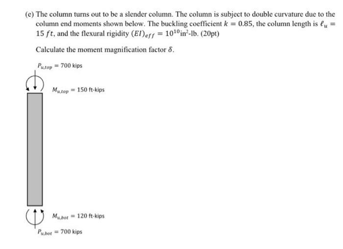 Solved A short column shown below is subjected to an | Chegg.com