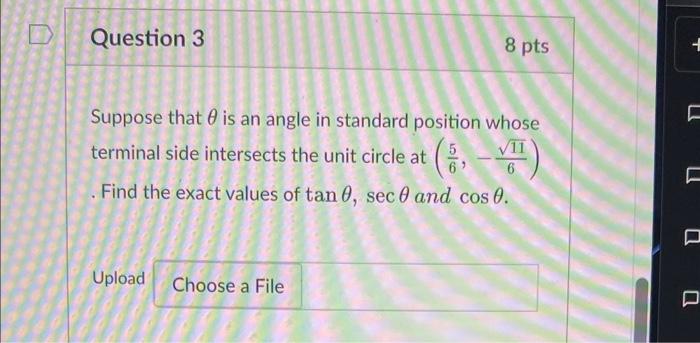 Solved Suppose that θ is an angle in standard position whose | Chegg.com