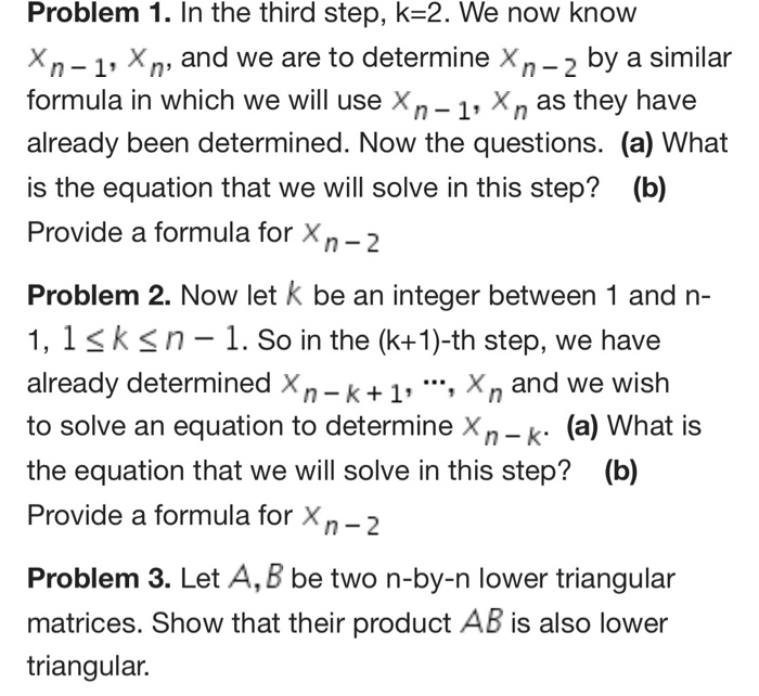 Solved Instructions Let U Be An N By N Upper Triangular 