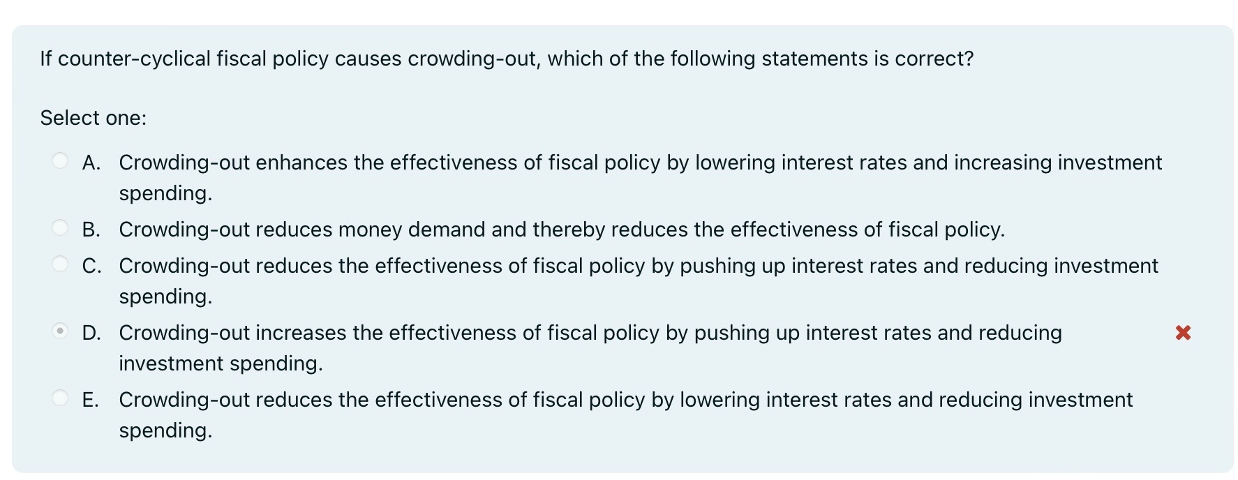 Solved If counter-cyclical fiscal policy causes | Chegg.com
