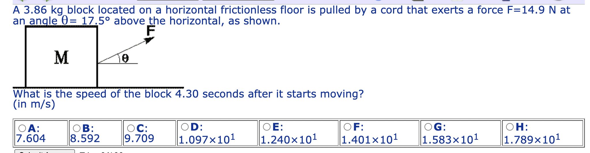 Solved A 3.86 ﻿kg block located on a horizontal frictionless | Chegg.com