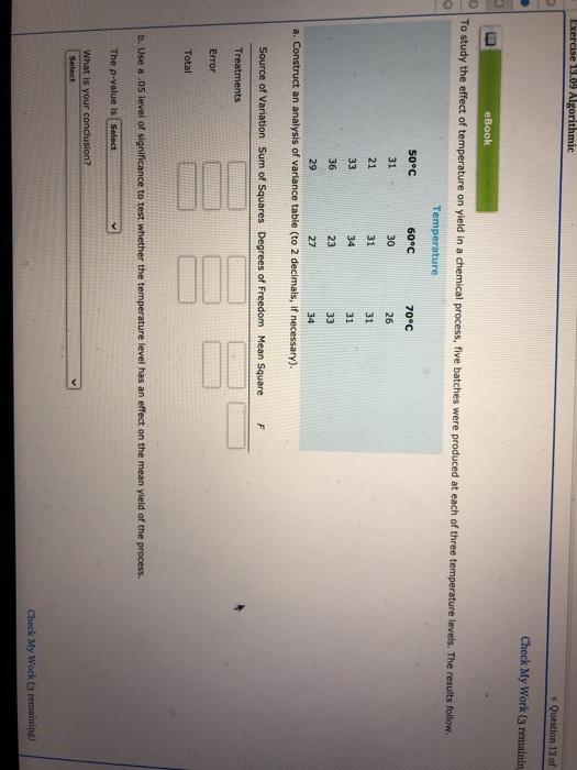 Solved Exercise 13.09 Algorithmic Question 13 of Check My | Chegg.com