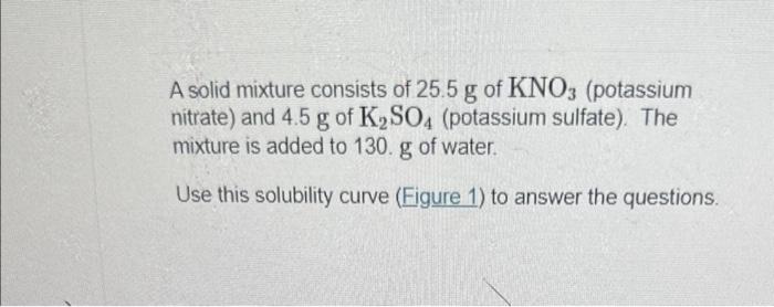 A solid mixture consists of 25.5 g of KNO3 (potassium | Chegg.com
