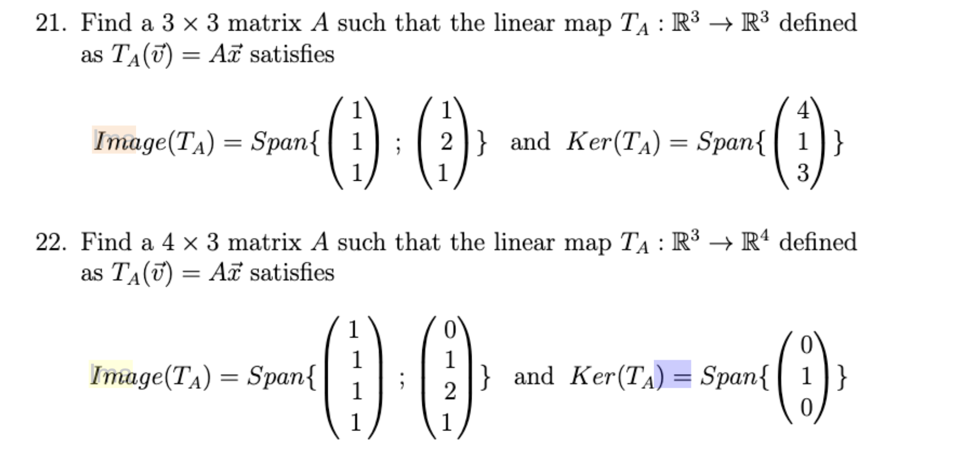 Solved Find a 3×3 ﻿matrix A such that the linear map | Chegg.com