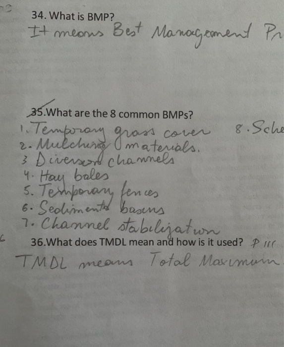 Solved 34. What is BMP? It means Best Management Pro 35. | Chegg.com