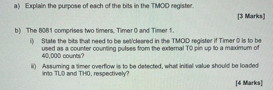 Solved a) ﻿Explain the purpose of each of the bits in the | Chegg.com