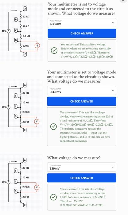 Solved Submit written solutions to the six voltage ladder | Chegg.com