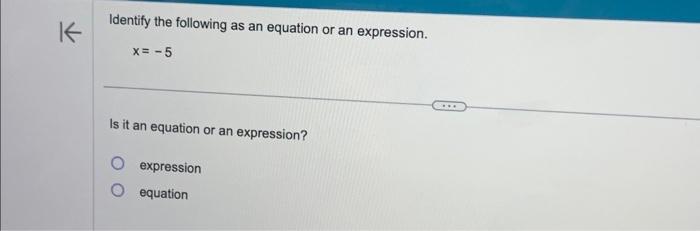 Solved Identify the following as an equation or an | Chegg.com