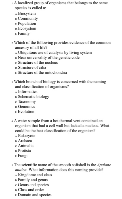 Solved 1. A localized group of organisms that belongs to the | Chegg.com Solved 1. A localized group of organisms that belongs to the | Chegg.com