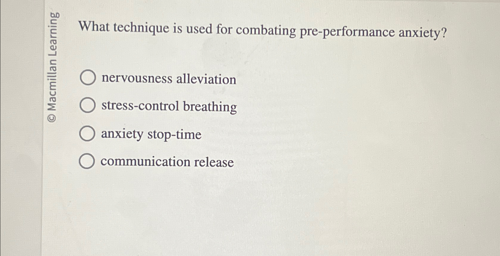 Solved What technique is used for combating pre-performance | Chegg.com