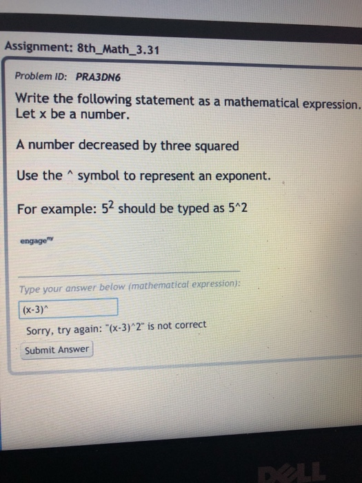 Solved Assignment: 8th_Math_3.31 Problem ID: PRAZDN6 Write | Chegg.com