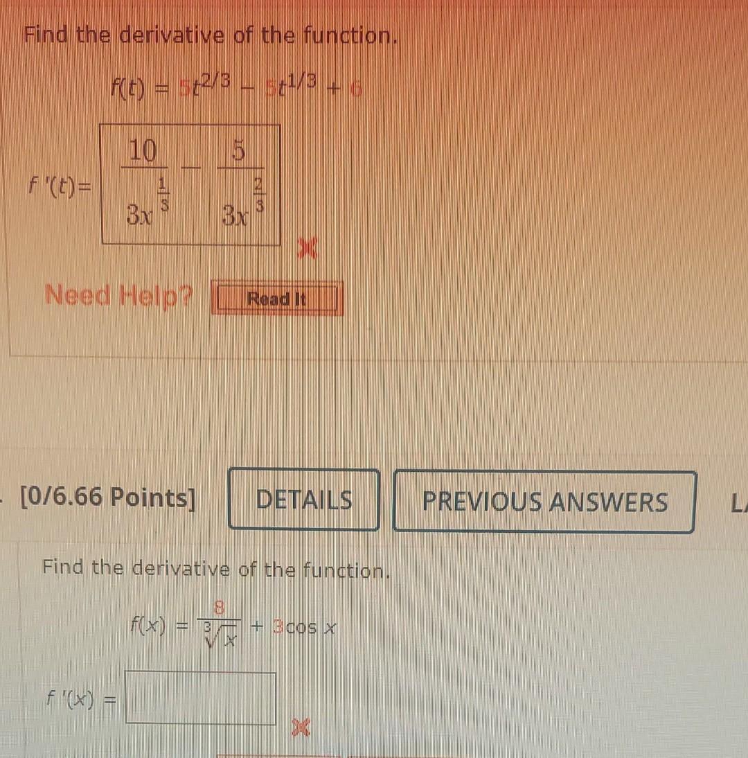 Solved Find the derivative of the function. | Chegg.com