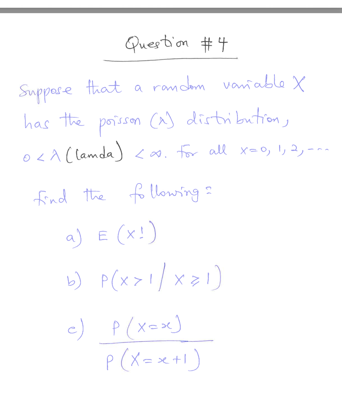Solved Question #4Suppose that a random variable xhas the | Chegg.com