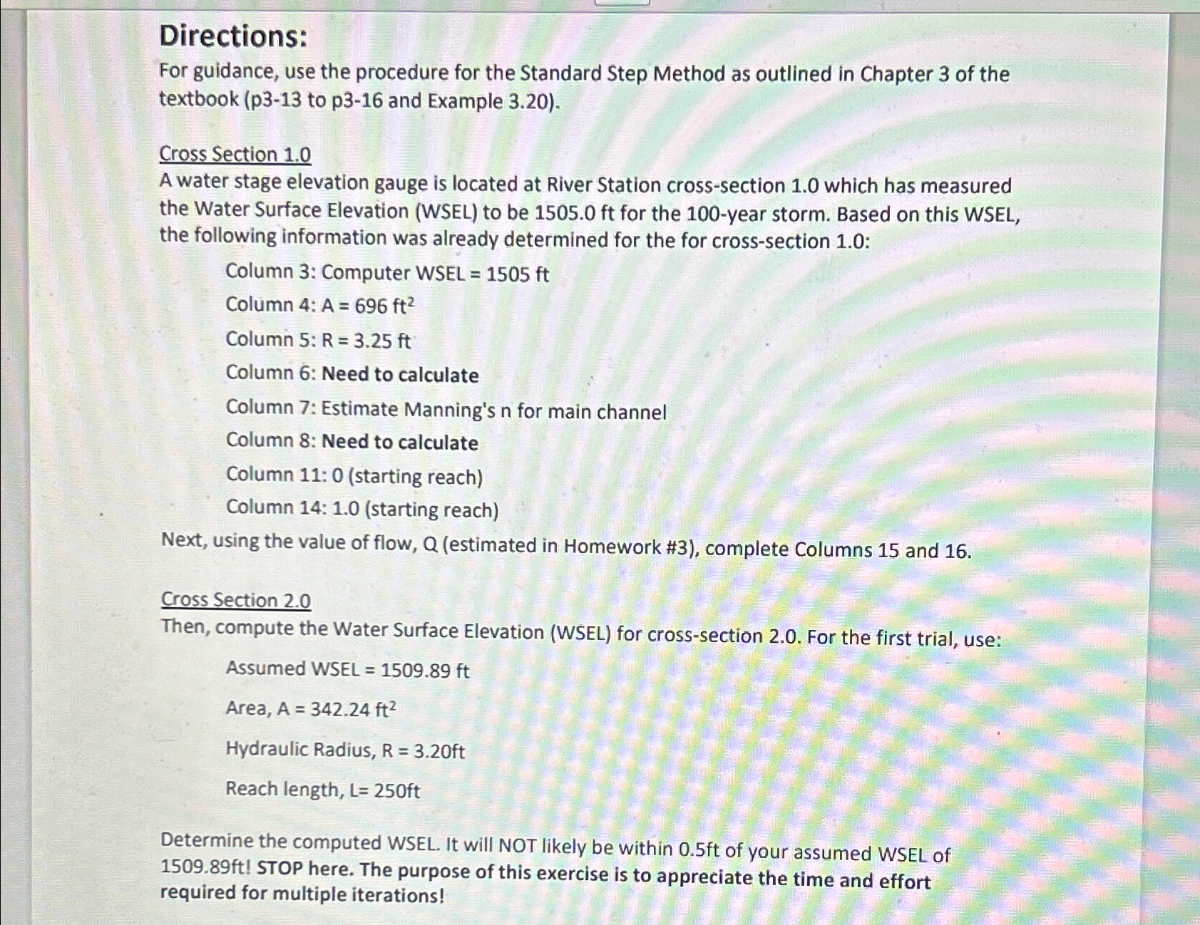 Solved Directions:For guidance, use the procedure for the | Chegg.com