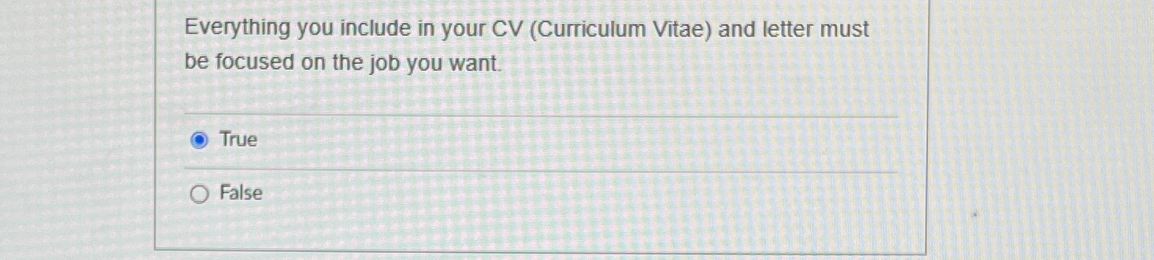 Solved Everything you include in your CV (Curriculum Vitae) | Chegg.com