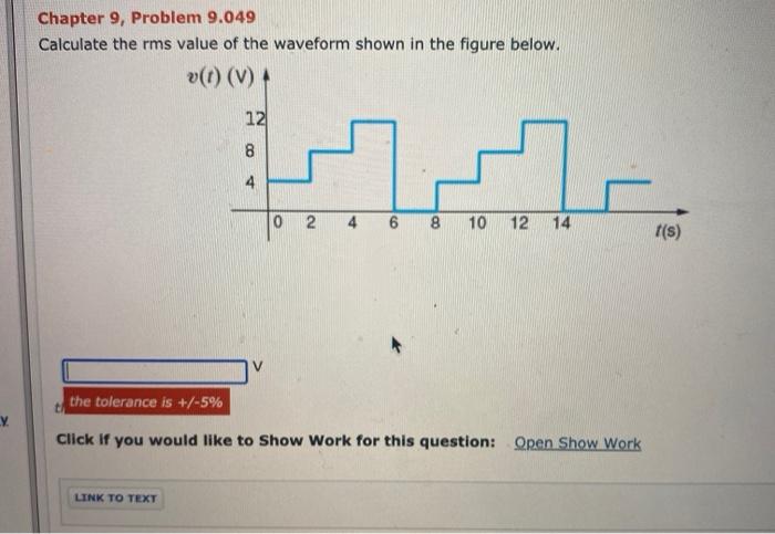 Solved Chapter 9, Problem 9.049 Calculate the rms value of | Chegg.com