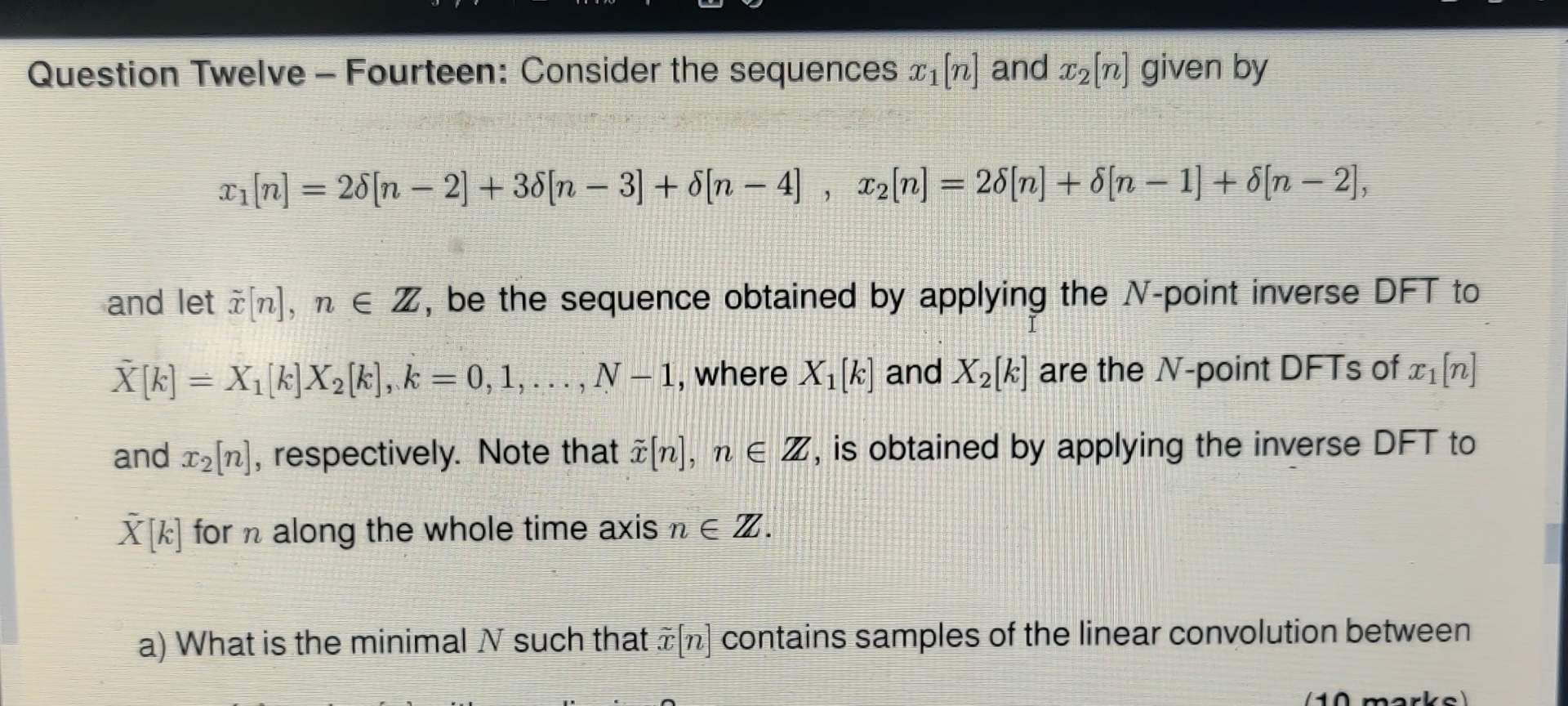 Solved Question Twelve - ﻿Fourteen: Consider the sequences | Chegg.com