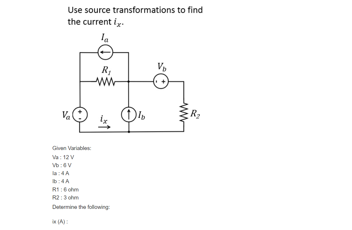 Solved Use source transformations to findthe current | Chegg.com