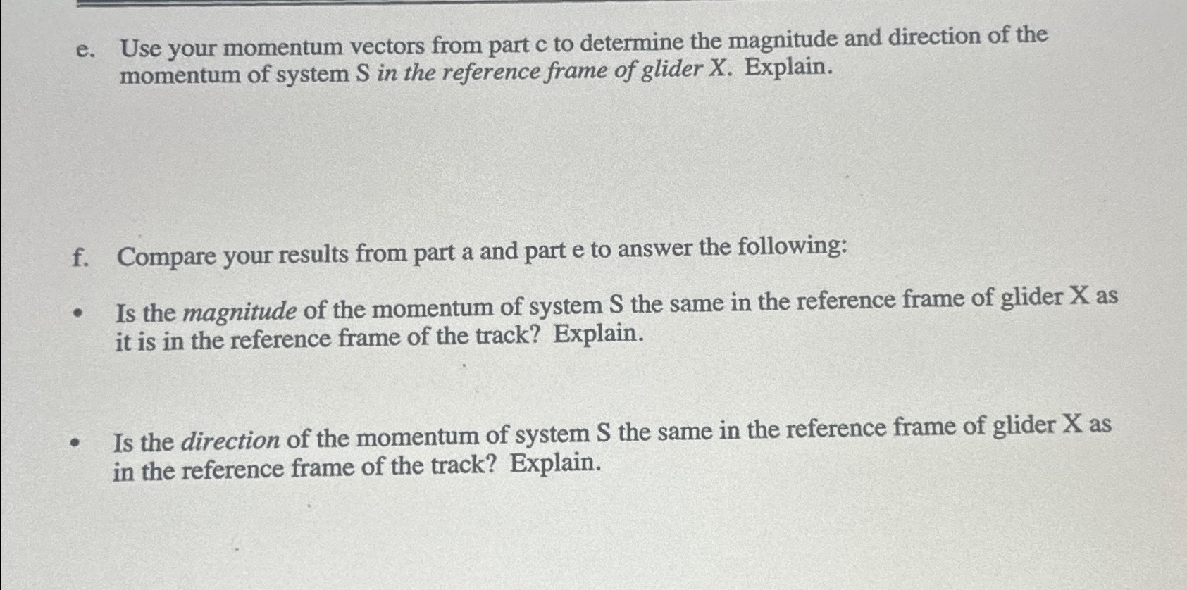Solved e. Use your momentum vectors from part c to | Chegg.com Solved e. Use your momentum vectors from part c to | Chegg.com