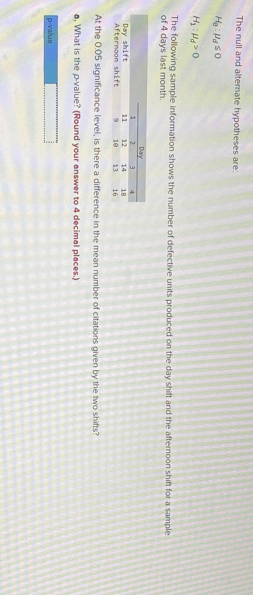 Solved The null and alternate hypotheses | Chegg.com