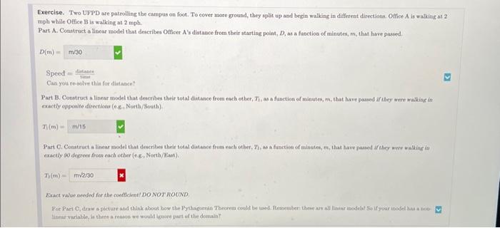 Solved Exercise. Two UFPD are patrolling the campus on foot. | Chegg.com