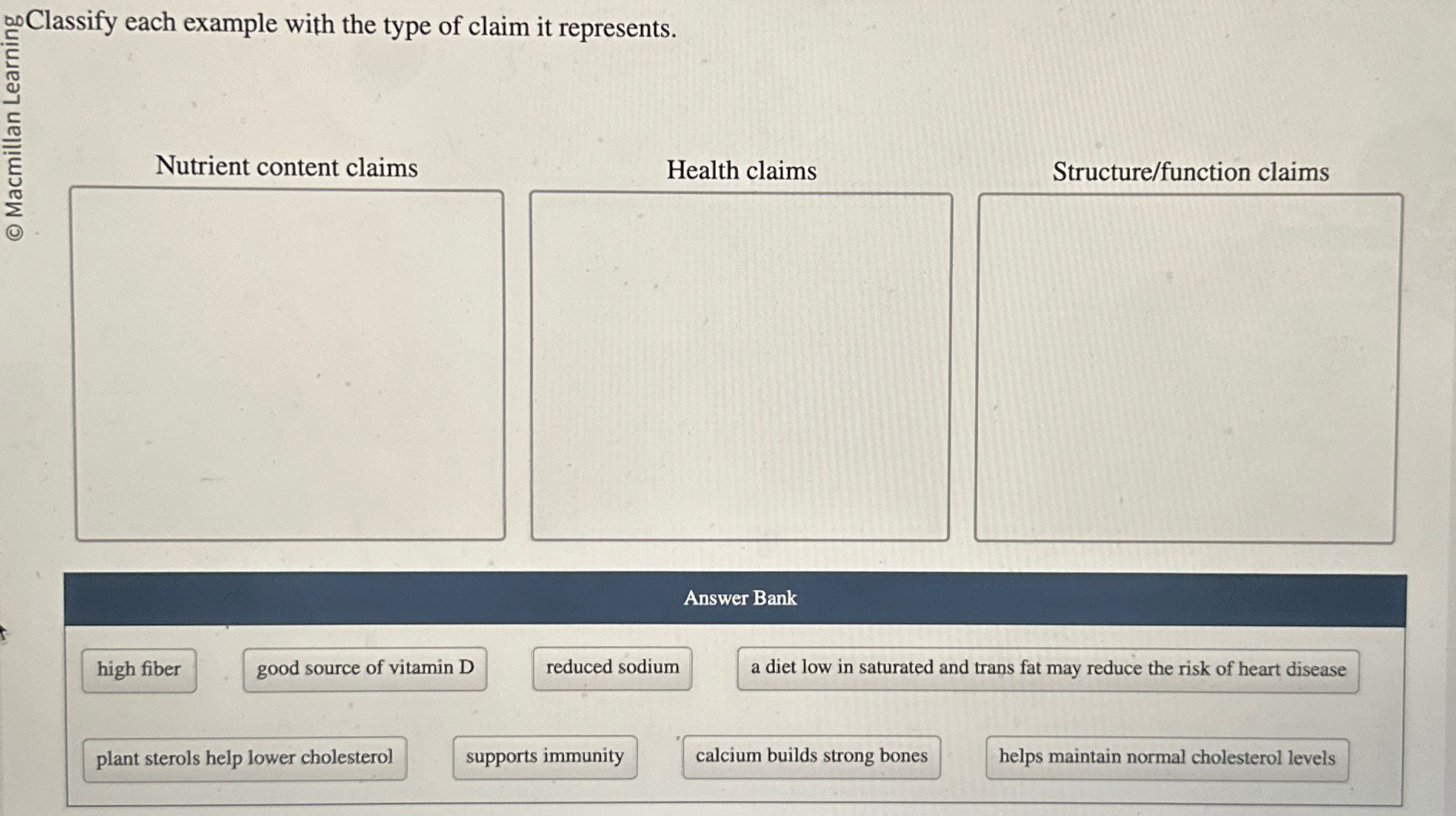 Solved ∞sube ﻿Classify each example with the type of claim | Chegg.com