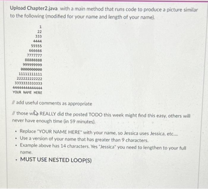 Solved Upload Chapter 2. java with a main method that runs | Chegg.com